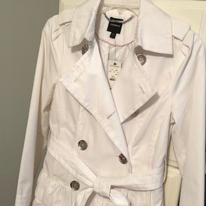 Express | Jackets & Coats | Express White Ruffle Trench | Poshmark